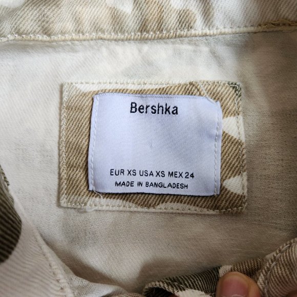 Bershka | Jackets & Coats | Bershka Fashion Camo Jacket Beige Womens ...